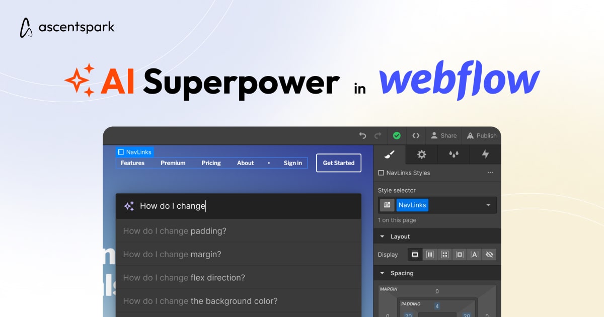 Webflow Bringing AI Superpower to Web Design - Ascentspark